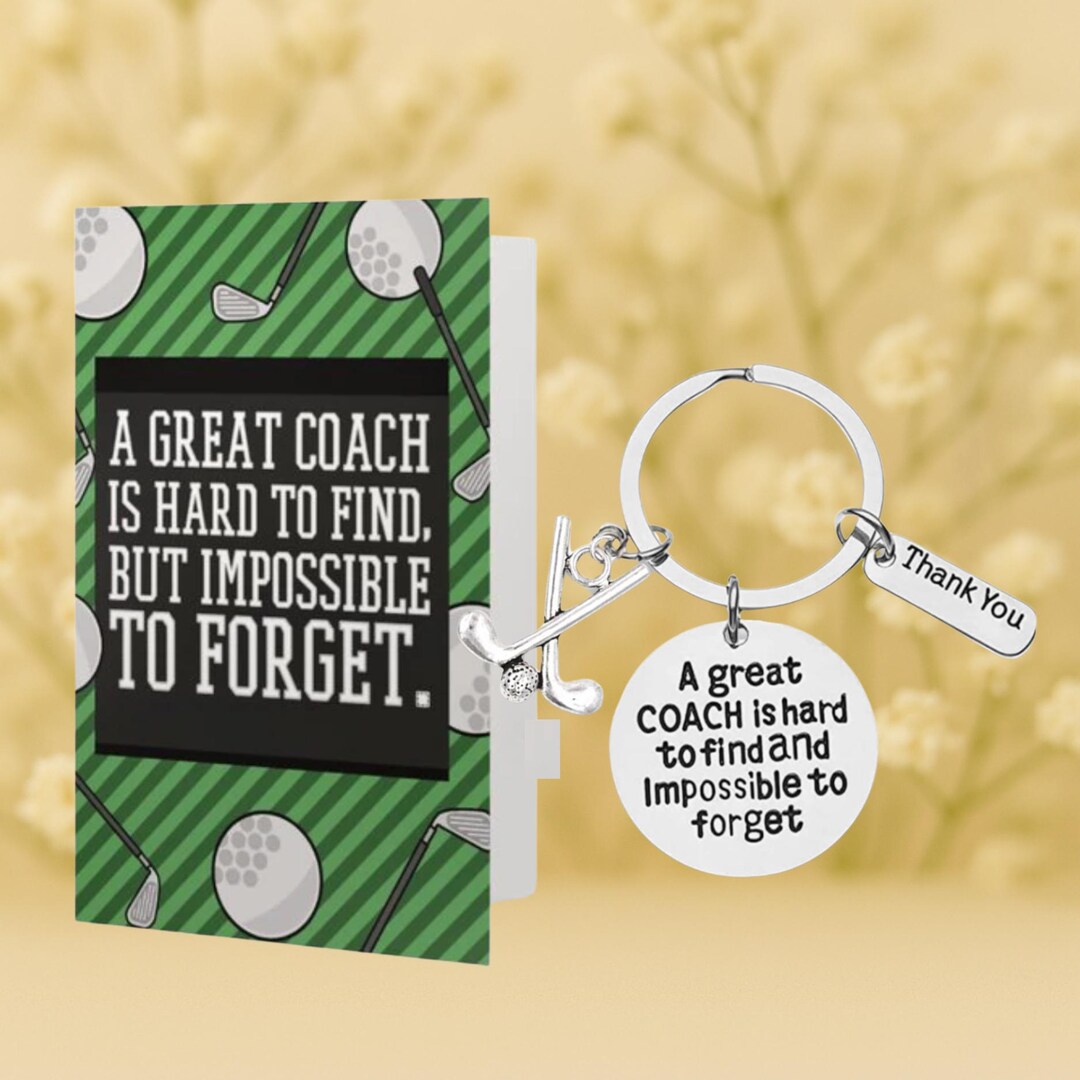 Golf Coach Gift Set – “A Great Coach is Hard to Find” Card & Keychain ...