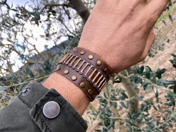 Leather Wristband Mens