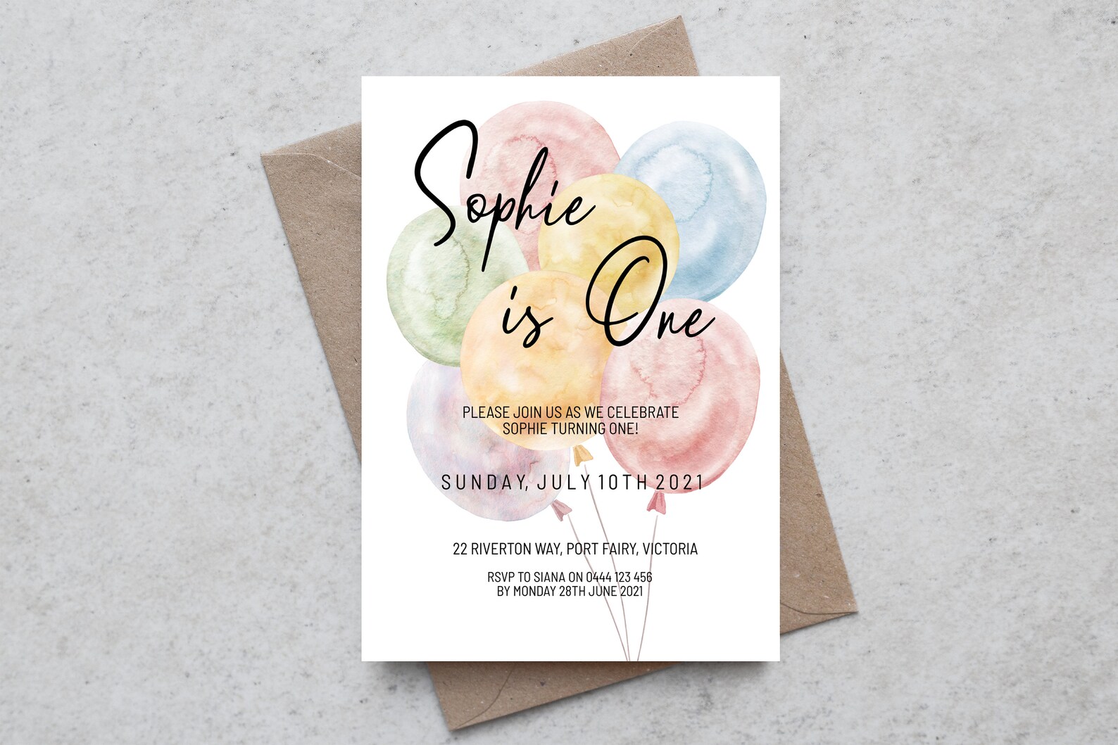 Balloon Birthday Invitation | Editable Balloon Invite | Printable ...