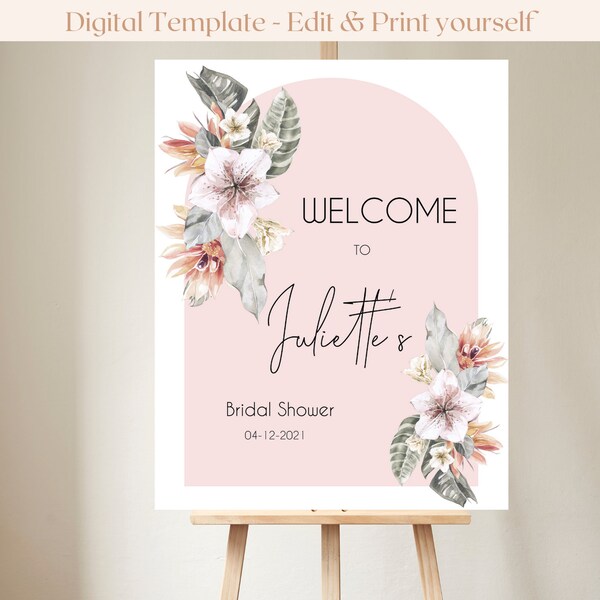 Welcome Party Sign Tropical - Etsy