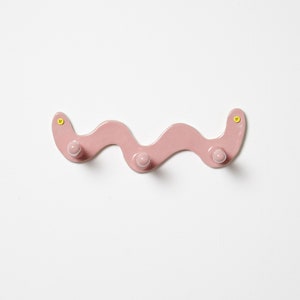Pink Wiggle Ceramic Wall Hook - Etsy