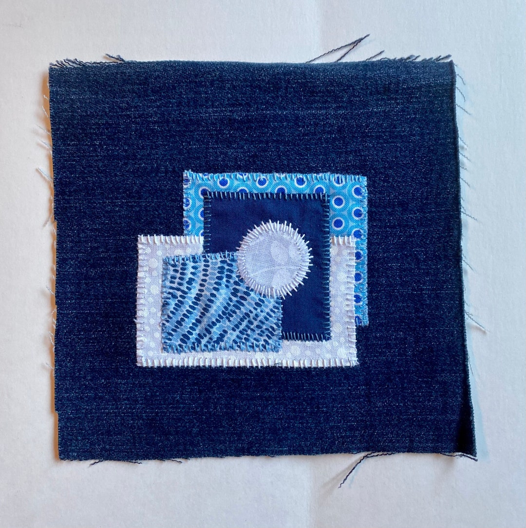 WHITE MOON INSPIRED Boro Sashiko Denim Patch - Etsy