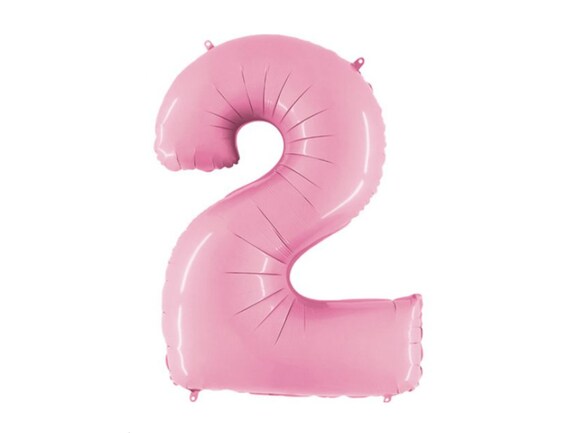Pink Number 2 Balloon Birthday Balloon Pink Two Balloon | Etsy