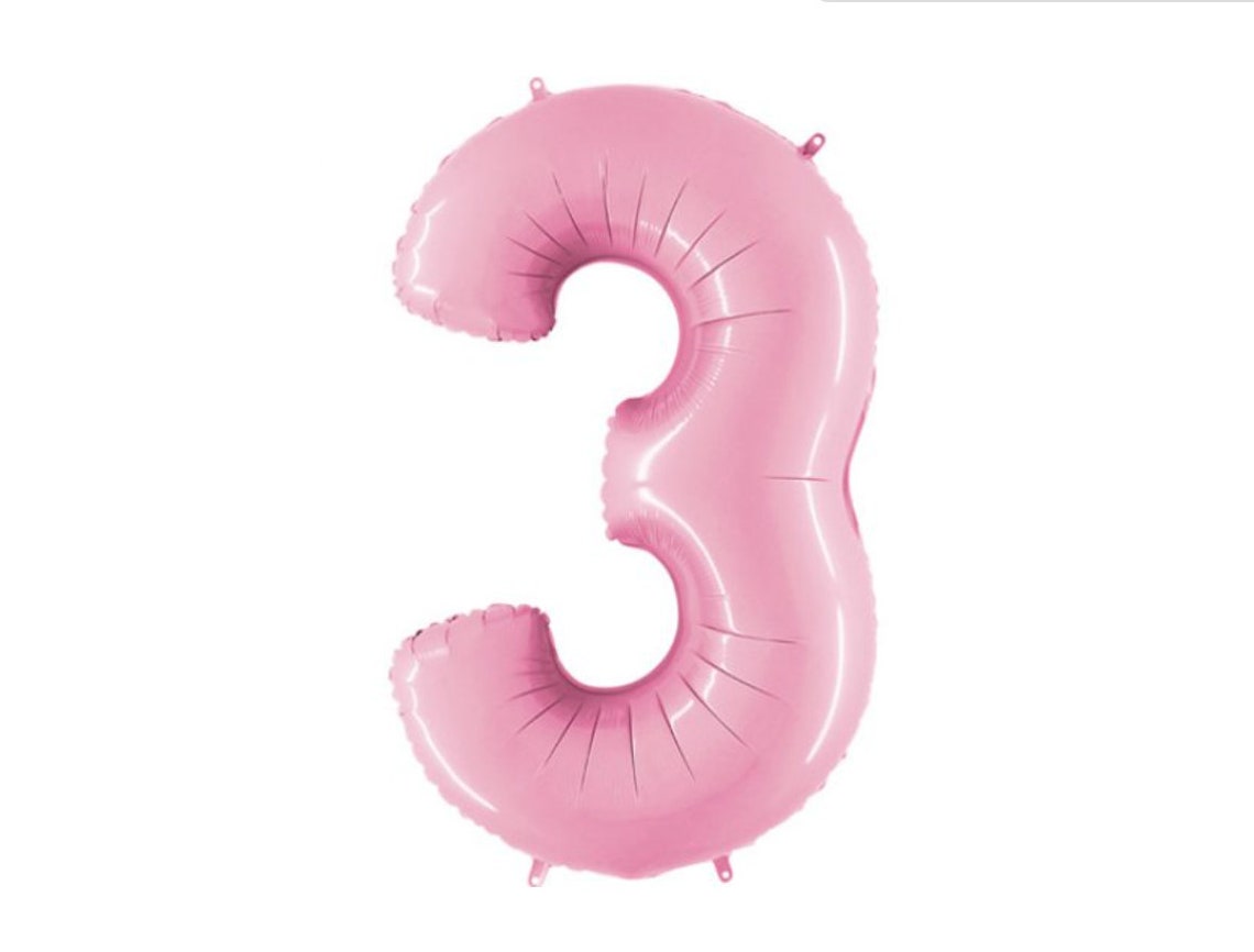 Pink Number 4 Balloon, Birthday Balloon, Pink Four Balloon, Milestone ...