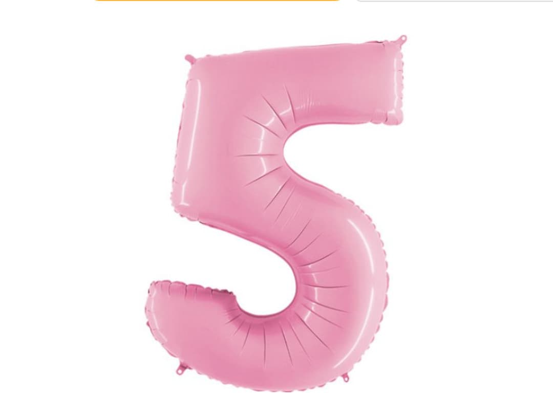 Pink Number 5 Balloon, Birthday Balloon, Pink Five Balloon, Milestone ...