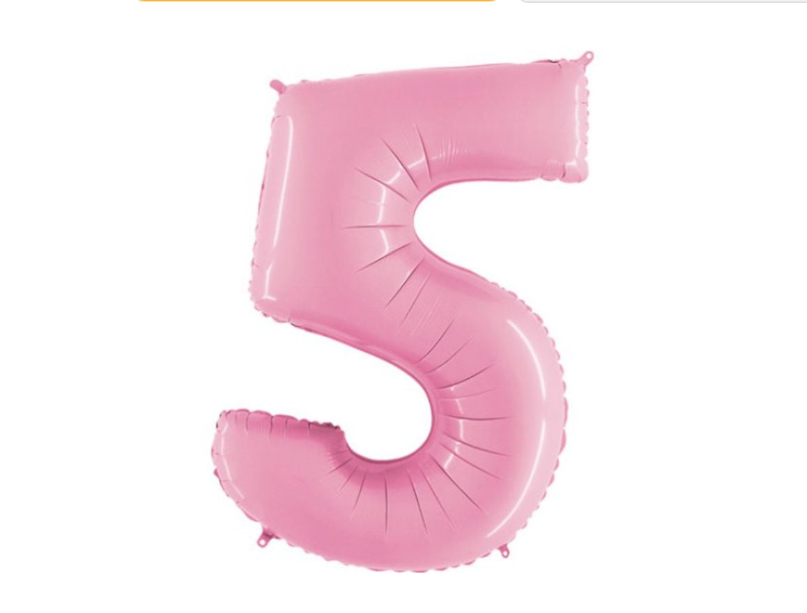 Pink Number 4 Balloon, Birthday Balloon, Pink Four Balloon, Milestone ...