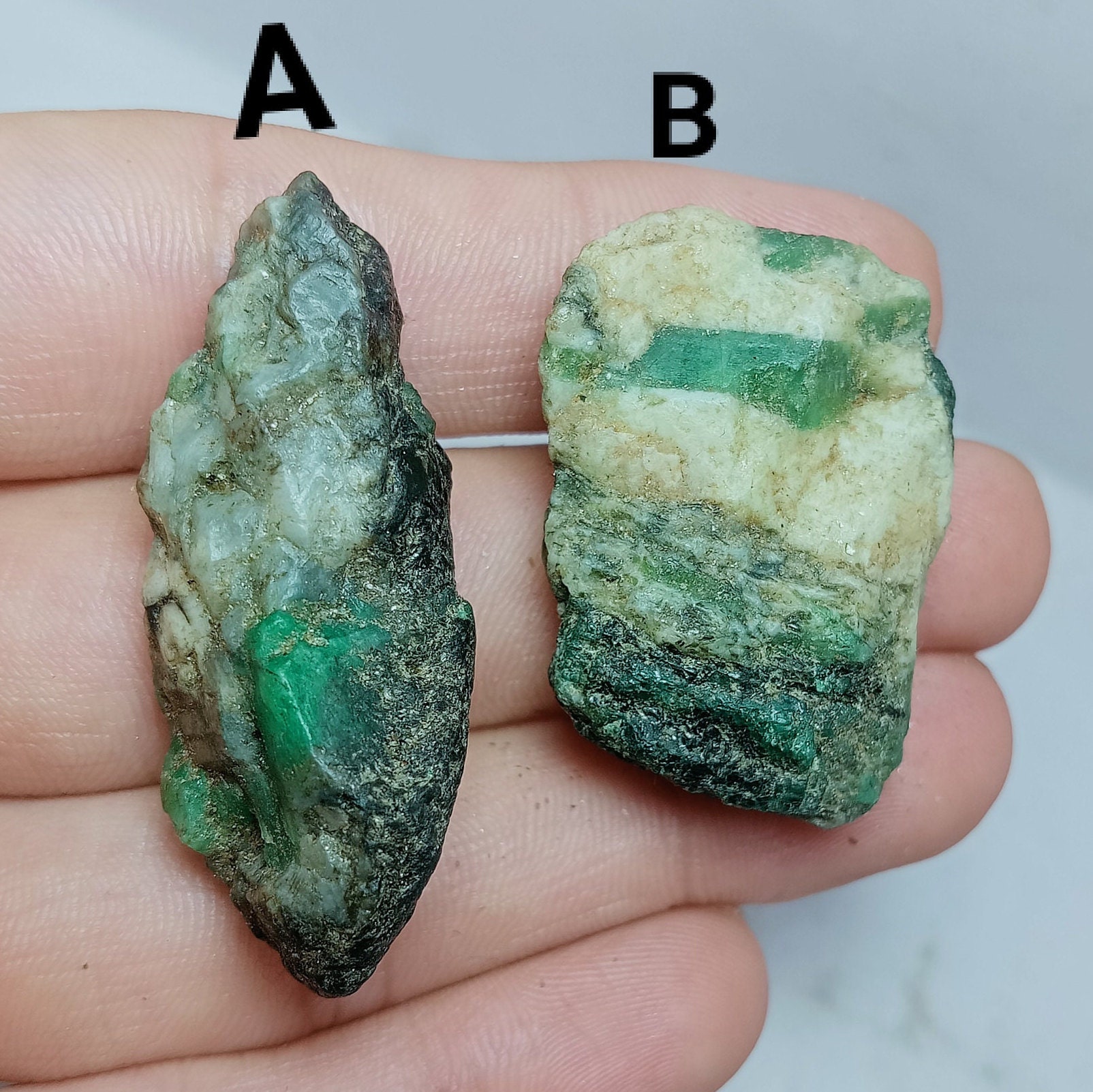 Emerald Rough Stone, Natural Colombian Emerald Rough Stone, Raw Emerald ...