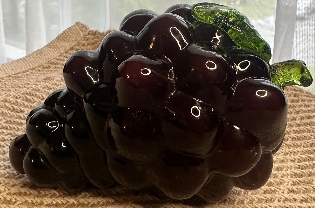 Glass Grapes Vintage Glass Cluster - Etsy