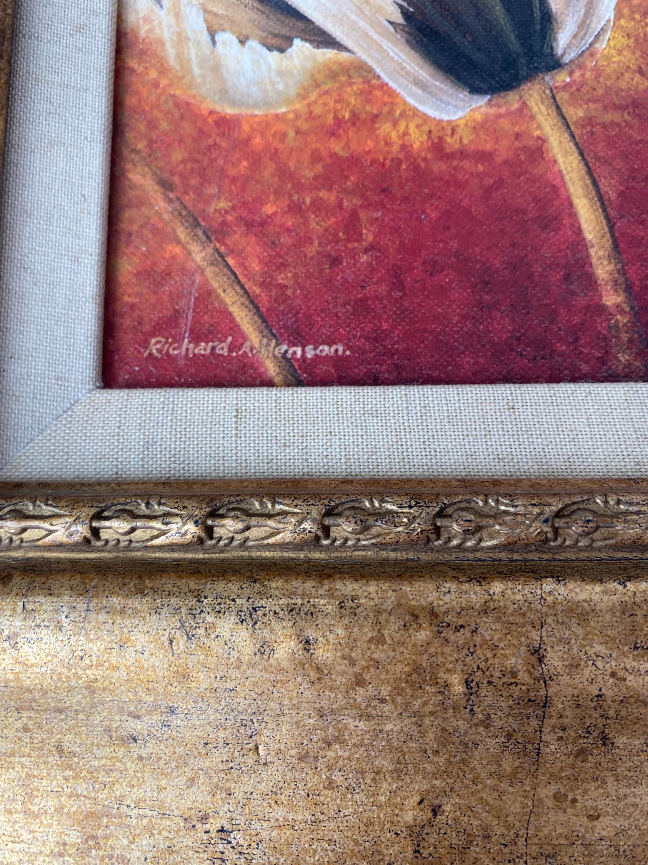 Richard Henson Signed Wall Art in Gold Trim Frame - 19.5" X 18.5" - Etsy