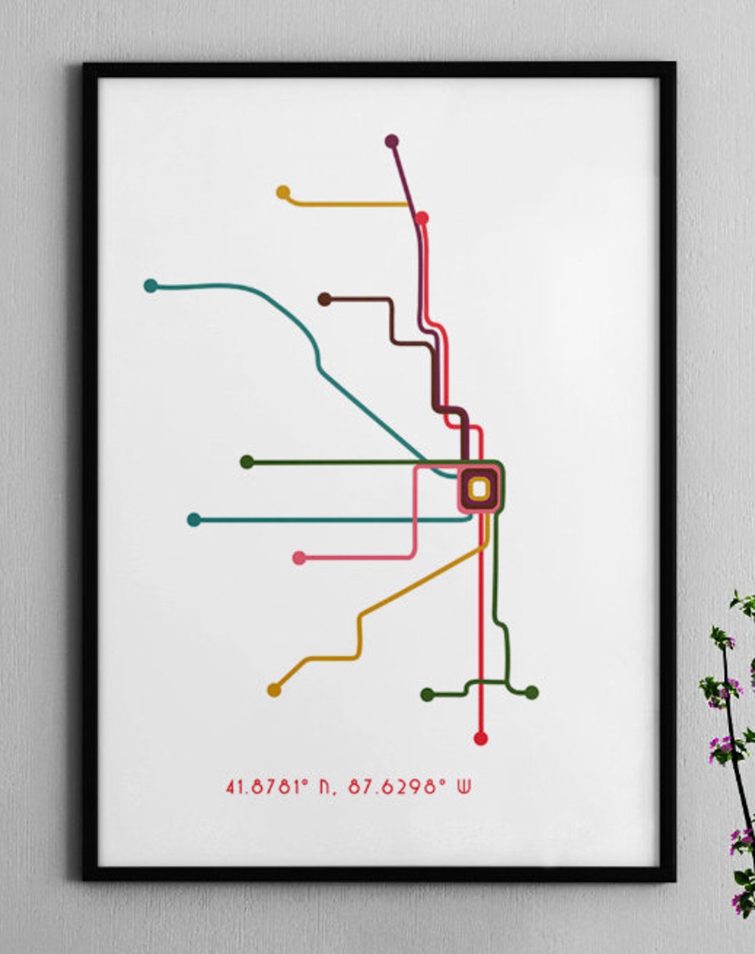 Chicago Loop - CTA Map - Digital - Etsy