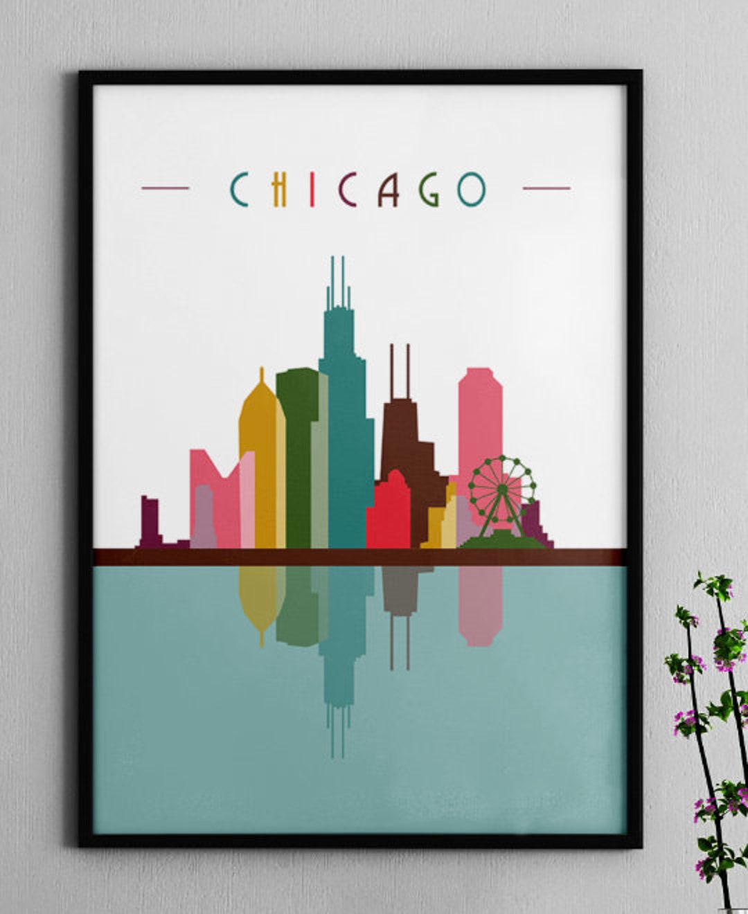 Chicago Skyline - Digital - Etsy