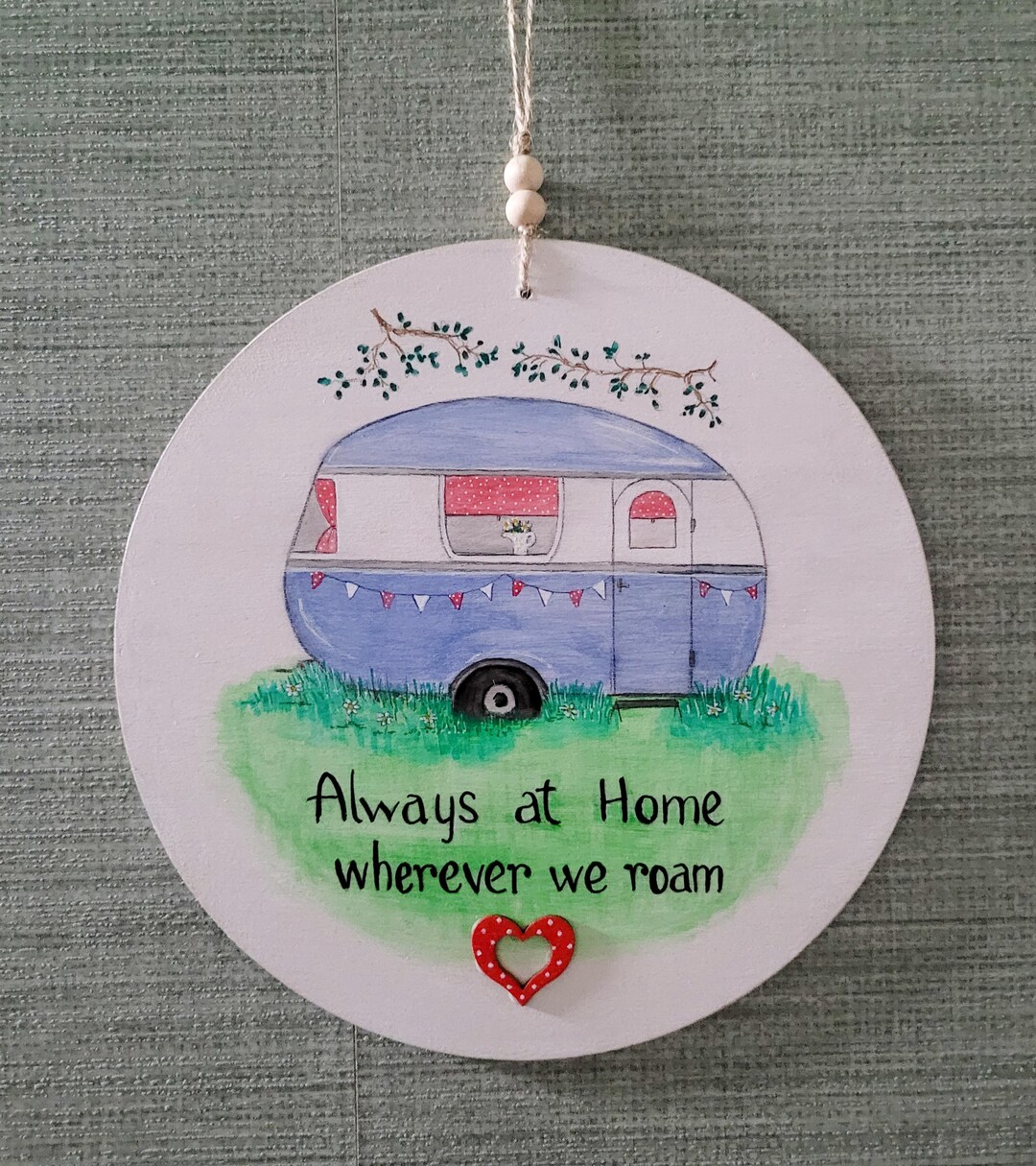 Retro Caravan Quirky Handpainted Wood Plaque Personalised. - Etsy
