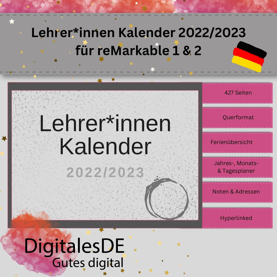 Digital Teacher Calendar / Teacher Calendar 2022/2023 for - Etsy