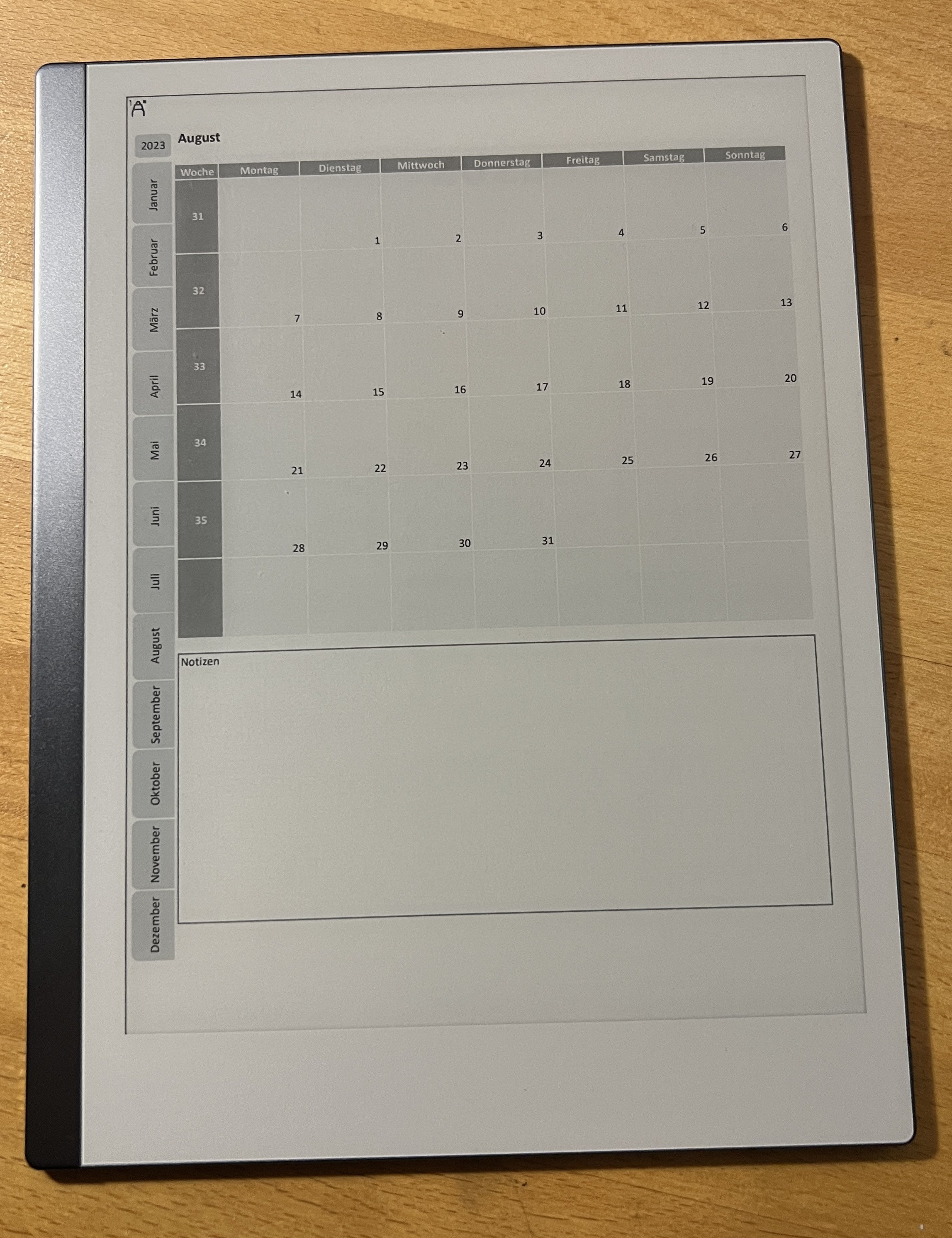 Digital Planner / Calendar 2023 for Remarkable 1 & Remarkable - Etsy