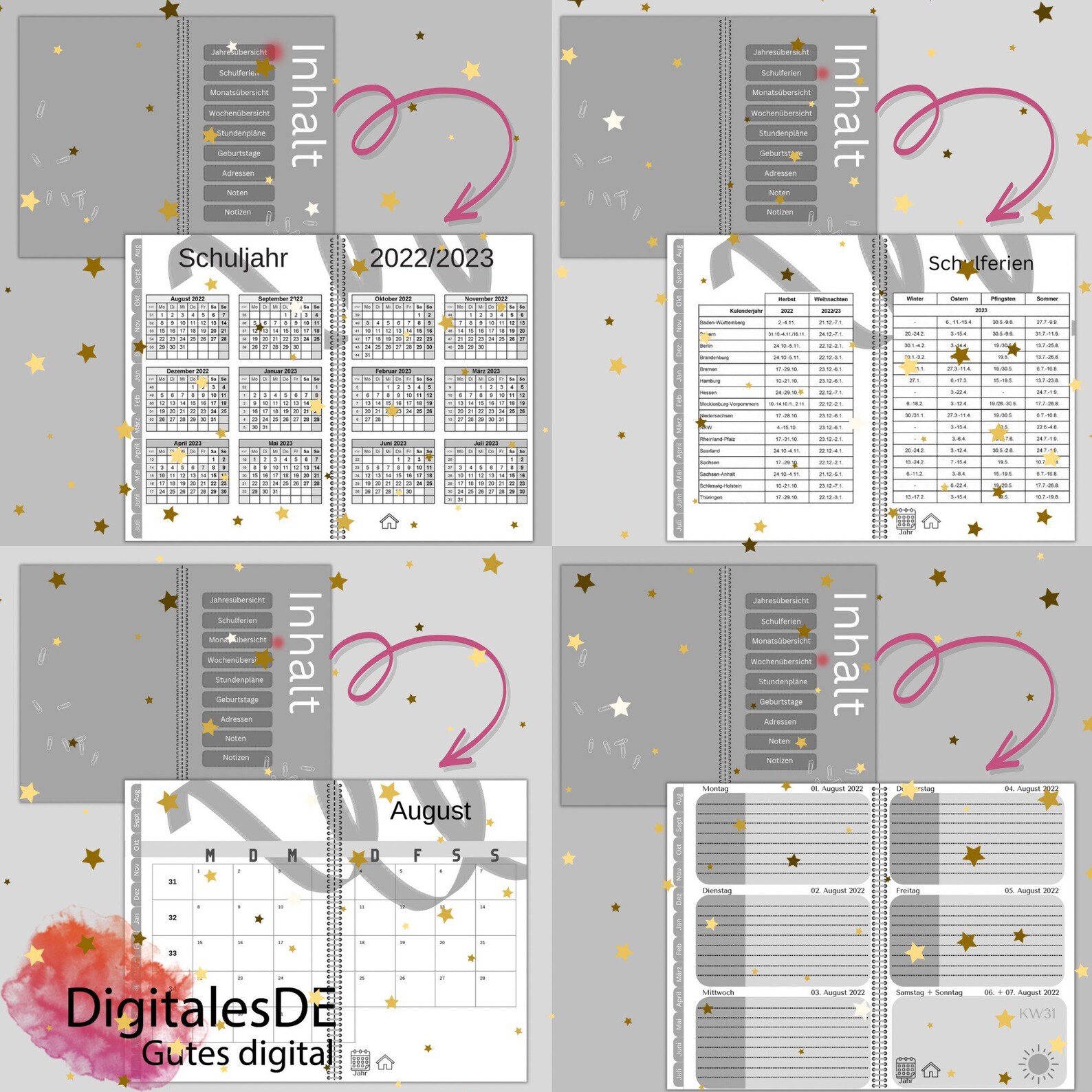 Digital Teacher Calendar / Teacher Calendar 2022/2023 for - Etsy