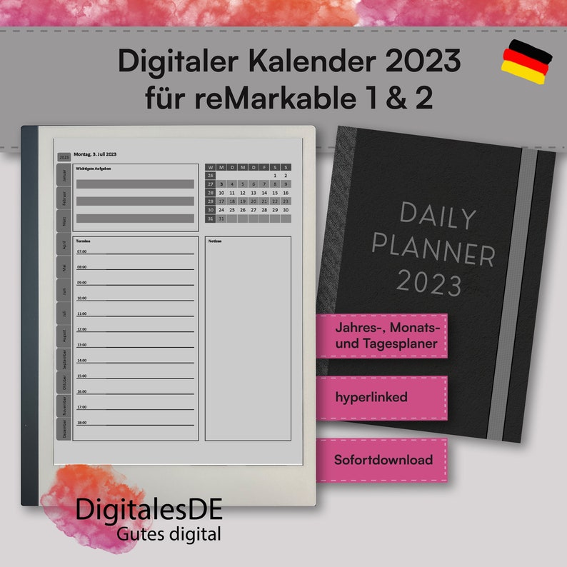Digital Calendar 2023 for Remarkable 1 & Remarkable 2 in - Etsy