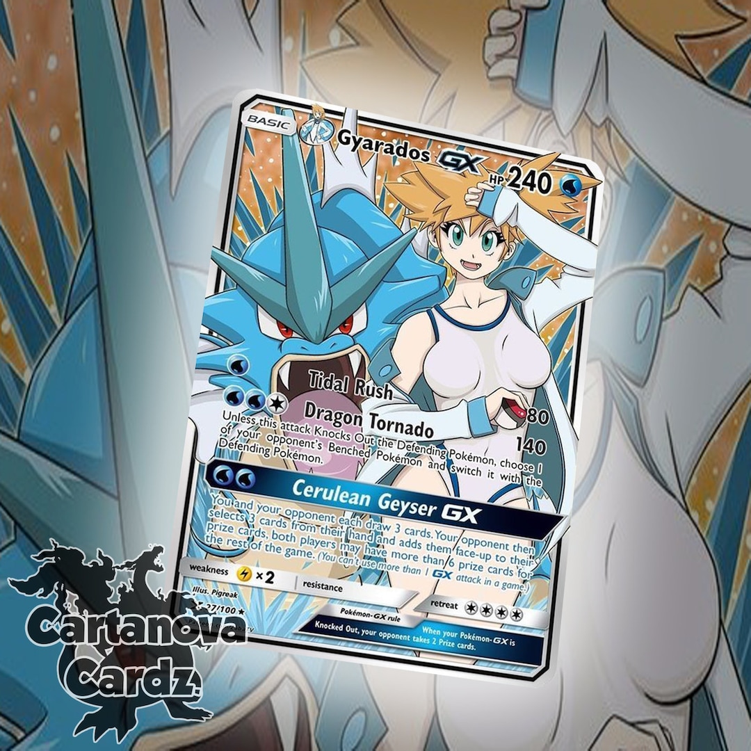 Gyarados & Misty Custom Pokemon Card Premium Quality - Etsy Gyarados & Misty Custom Pokemon Card Premium Quality - Etsy