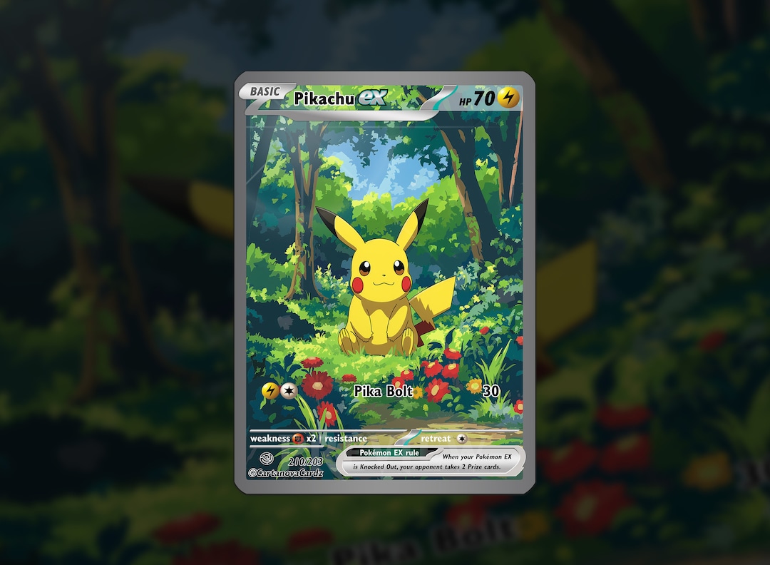 Pikachu Full Art Custom Pokemon Card Top Quality Proxy Card - Etsy