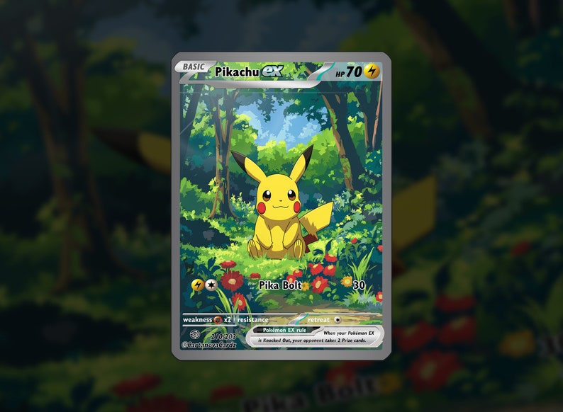 Pikachu Full Art Custom Pokemon Card Top Quality Proxy Card - Etsy