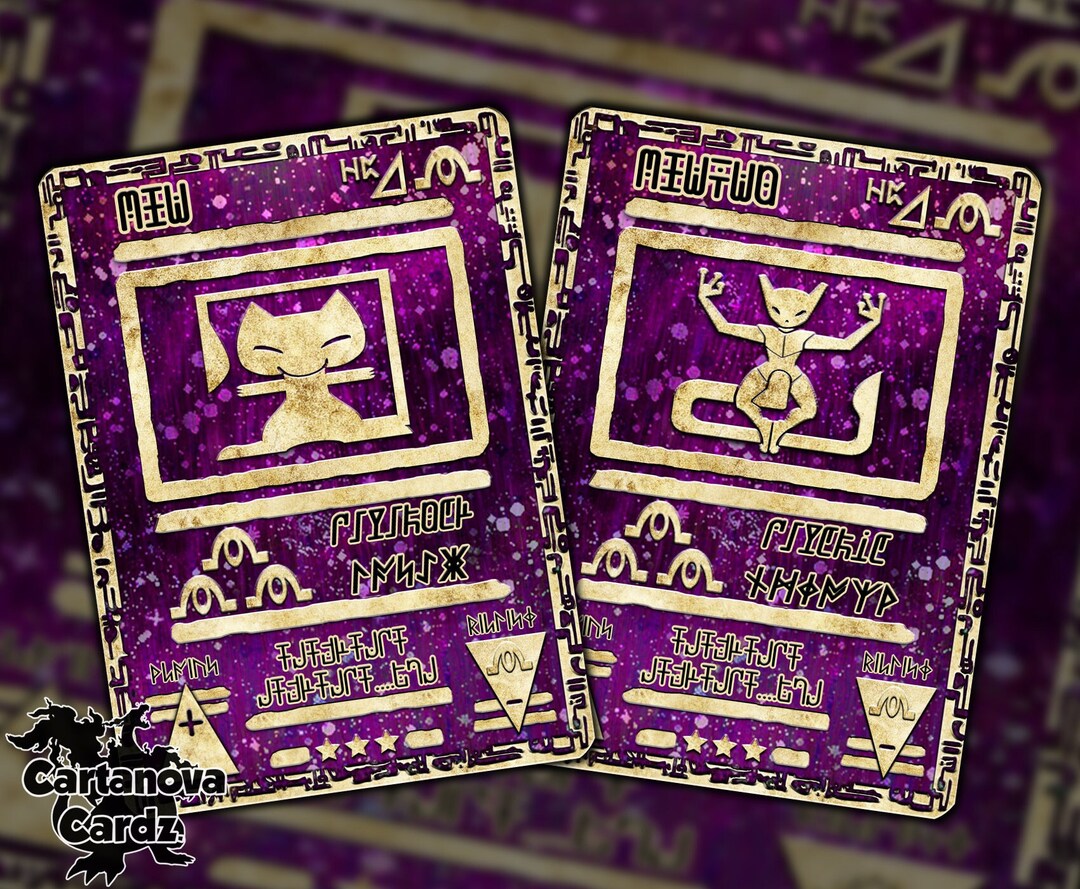 Mew & Mewtwo Ancient Origins Custom Pokemon Card Premium Quality Set X2 ...