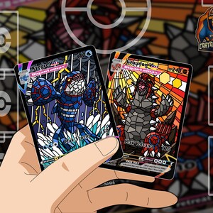 Groudon & Kyogre VMAX Custom Pokemon Card Top Quality Mosaic Style Set ...