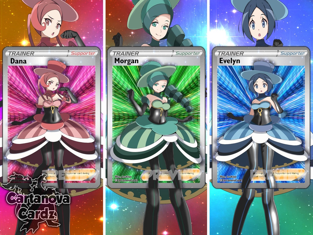 Trainer Dana Morgan & Evelyn Custom Pokemon Card Chatelaine - Etsy