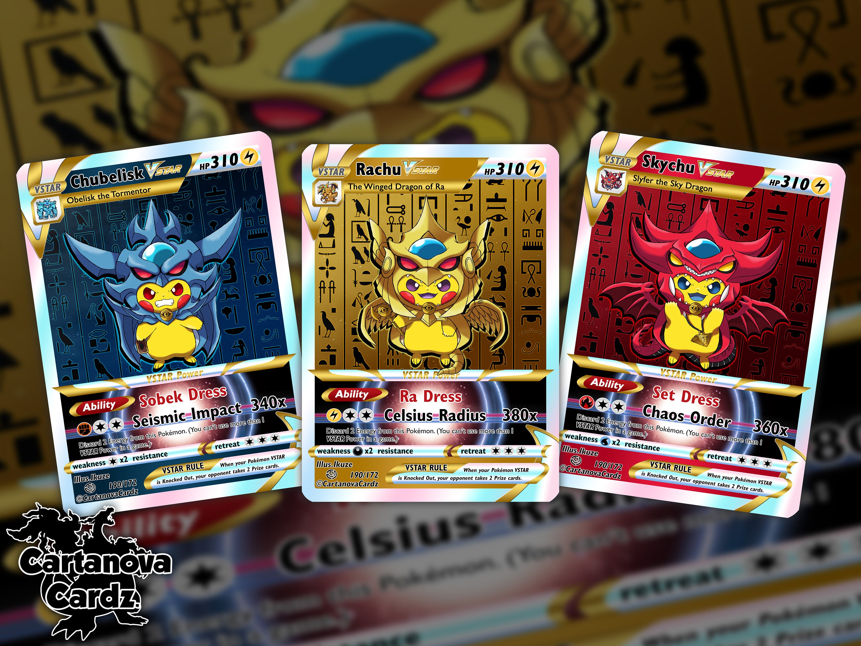 Chubelisk Rachu & Skychu VSTAR Pikachu Cosplay Egyptian God - Etsy ...