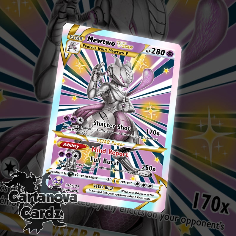 Mechapunks Mew Mewtwo & Shiny Mew VSTAR Custom Pokemon Card - Etsy