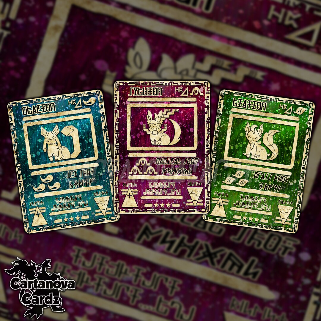Sylveon Glaceon & Leafeon Ancient Origins Custom Pokemon Card Premium ...