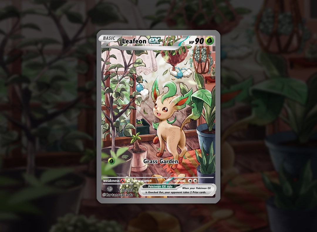 Leafeon Garden Custom Pokemon Card Full Art Top Quality - Etsy