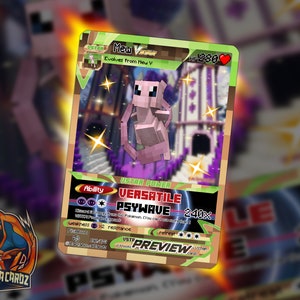 Pixelmon Mewtwo & Mew VSTAR Custom Pokemon Card Holographic Top Quality ...