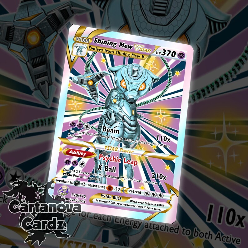 Mechapunks Mew Mewtwo & Shiny Mew VSTAR Custom Pokemon Card - Etsy UK