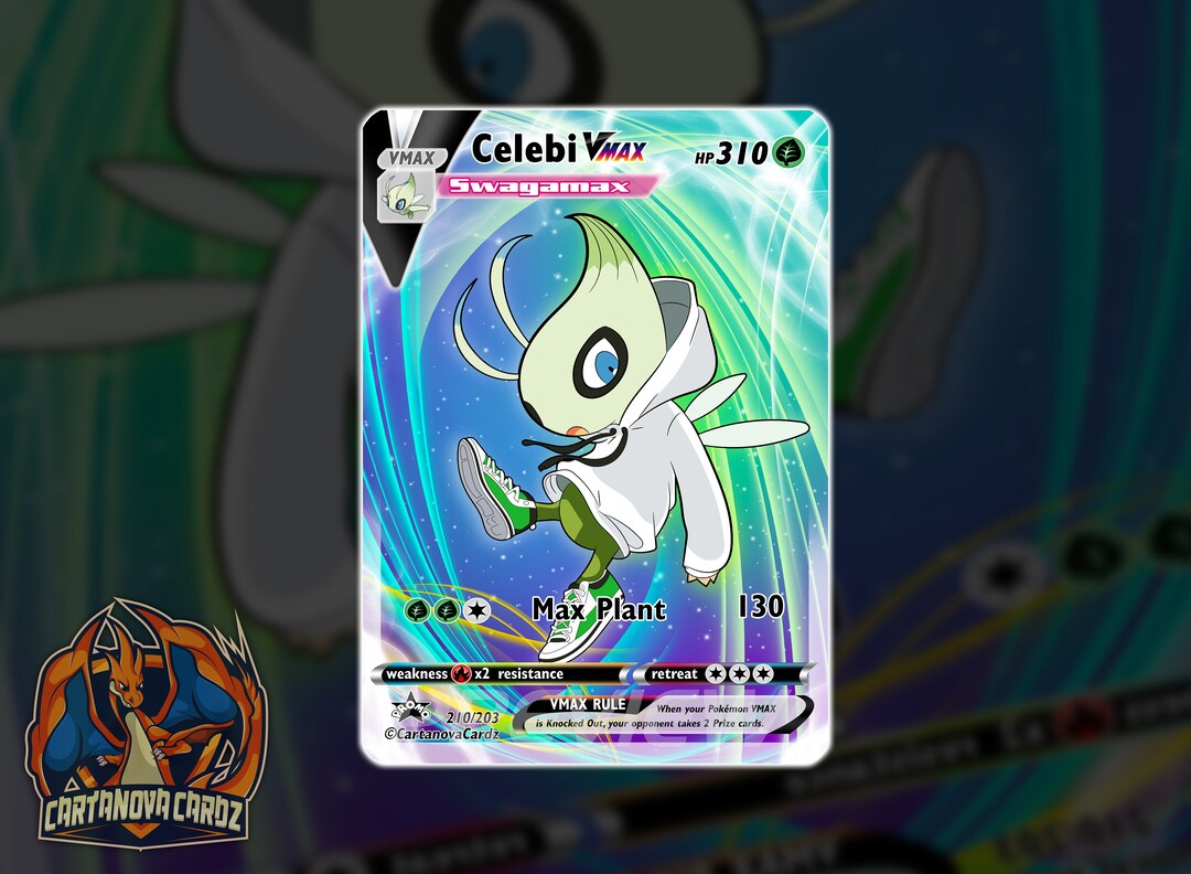 Celebi Vmax Swagamax Custom Pokemon Card Top Quality - Etsy