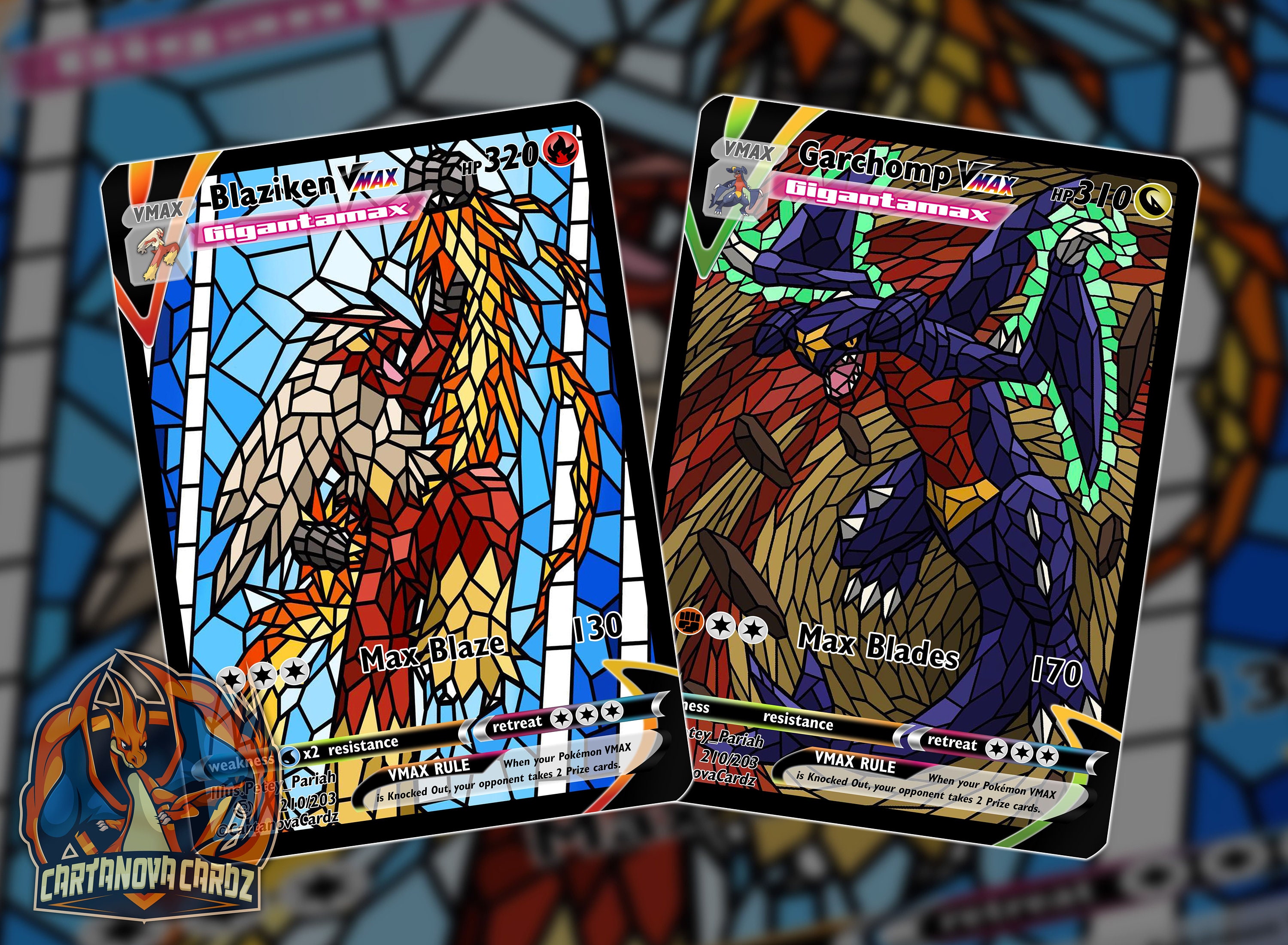Blaziken & Garchomp VMAX Custom Pokemon Card Top Quality - Etsy Hong Kong