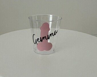 Personalised Willy Hen Do Plastic Shot Glasses Hen Party Bride Tribe I ...