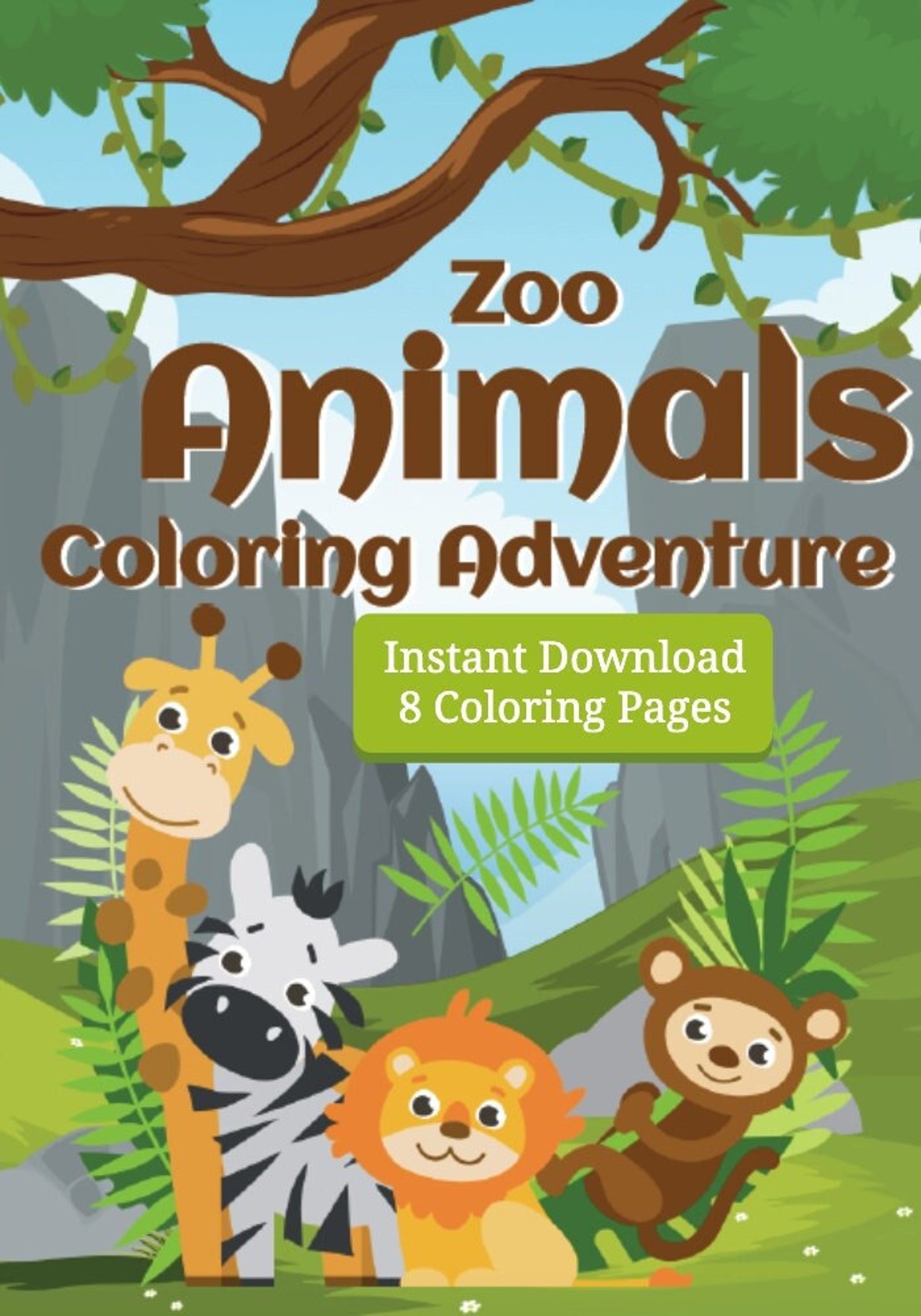 Zoo Animals Coloring Adventure Book || Coloring Pages to Download and ...