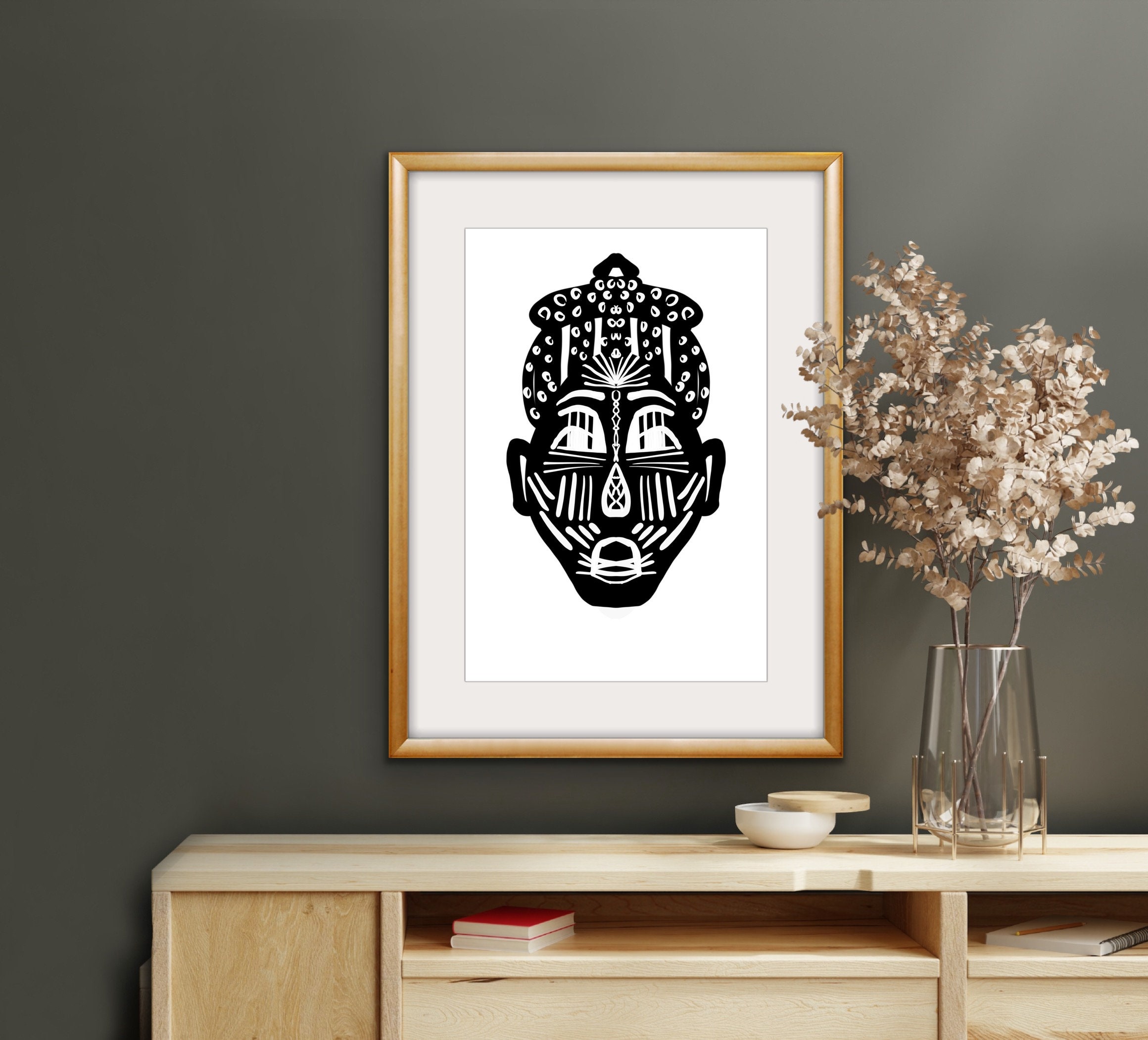 Printable Tribal Art Masks Bundle Set of 5, African Mask, Office Wall ...