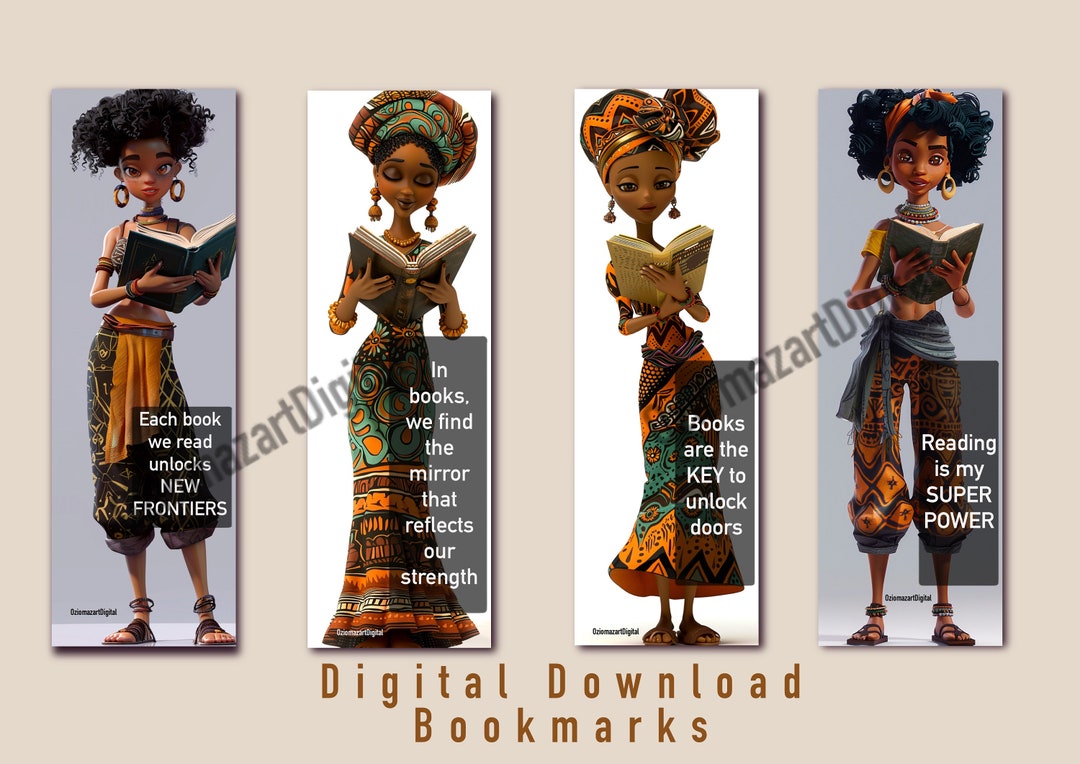 Cute Black Girl Bookmarks, Book Lovers Club Bookmark, Small Gift for ...