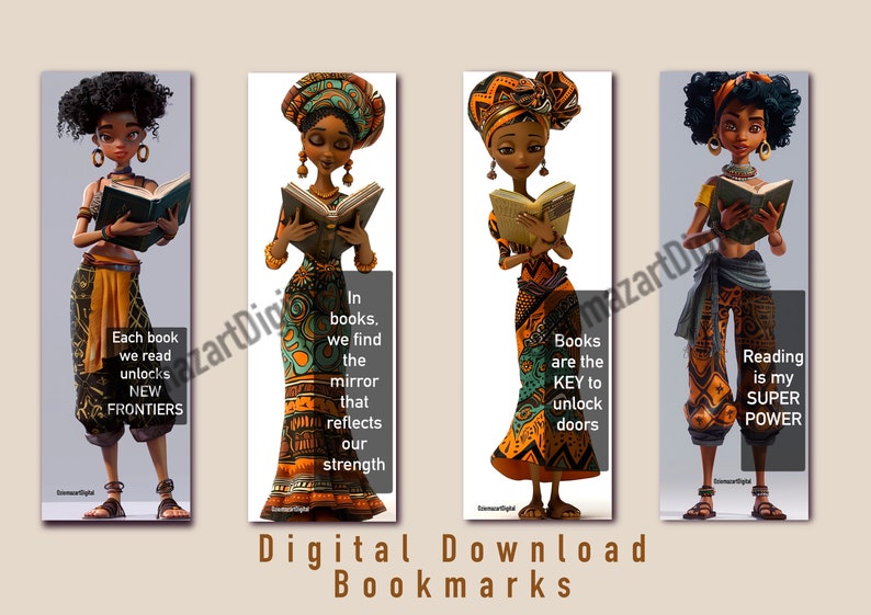 Cute Black Girl Bookmarks, Book Lovers Club Bookmark, Small Gift for ...