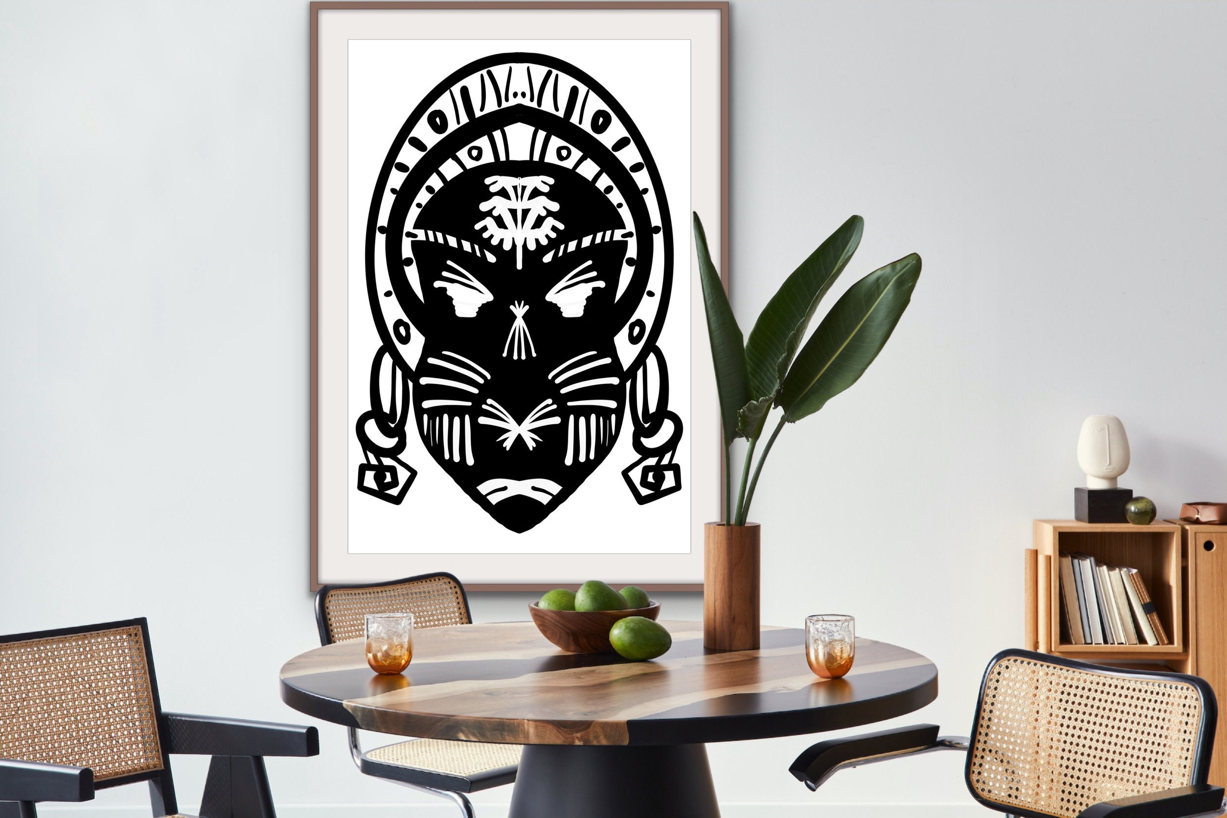 Printable Tribal Art Masks Bundle Set of 5, African Mask, Office Wall ...