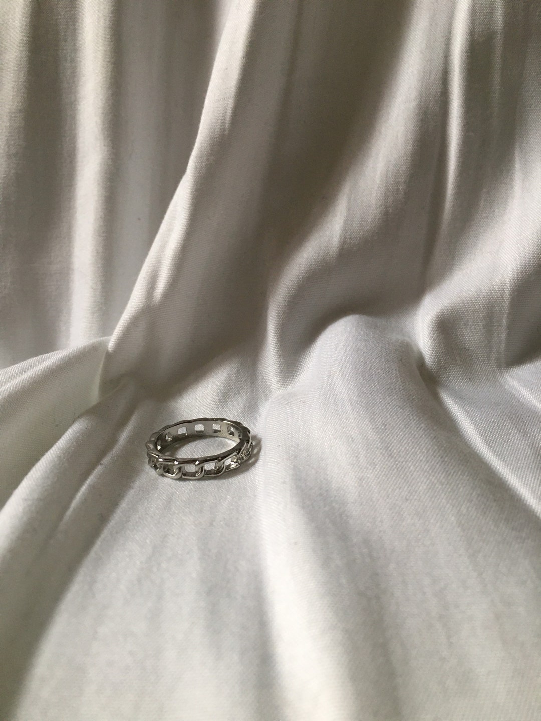 Chunky Chain Silver Design Vintage Ring, UK Size K, Super Cute, Retro ...