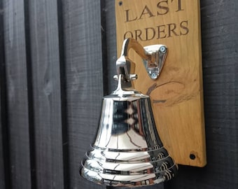 Personalised Last Orders Bell, Home Bar Accessories, Mancave ...