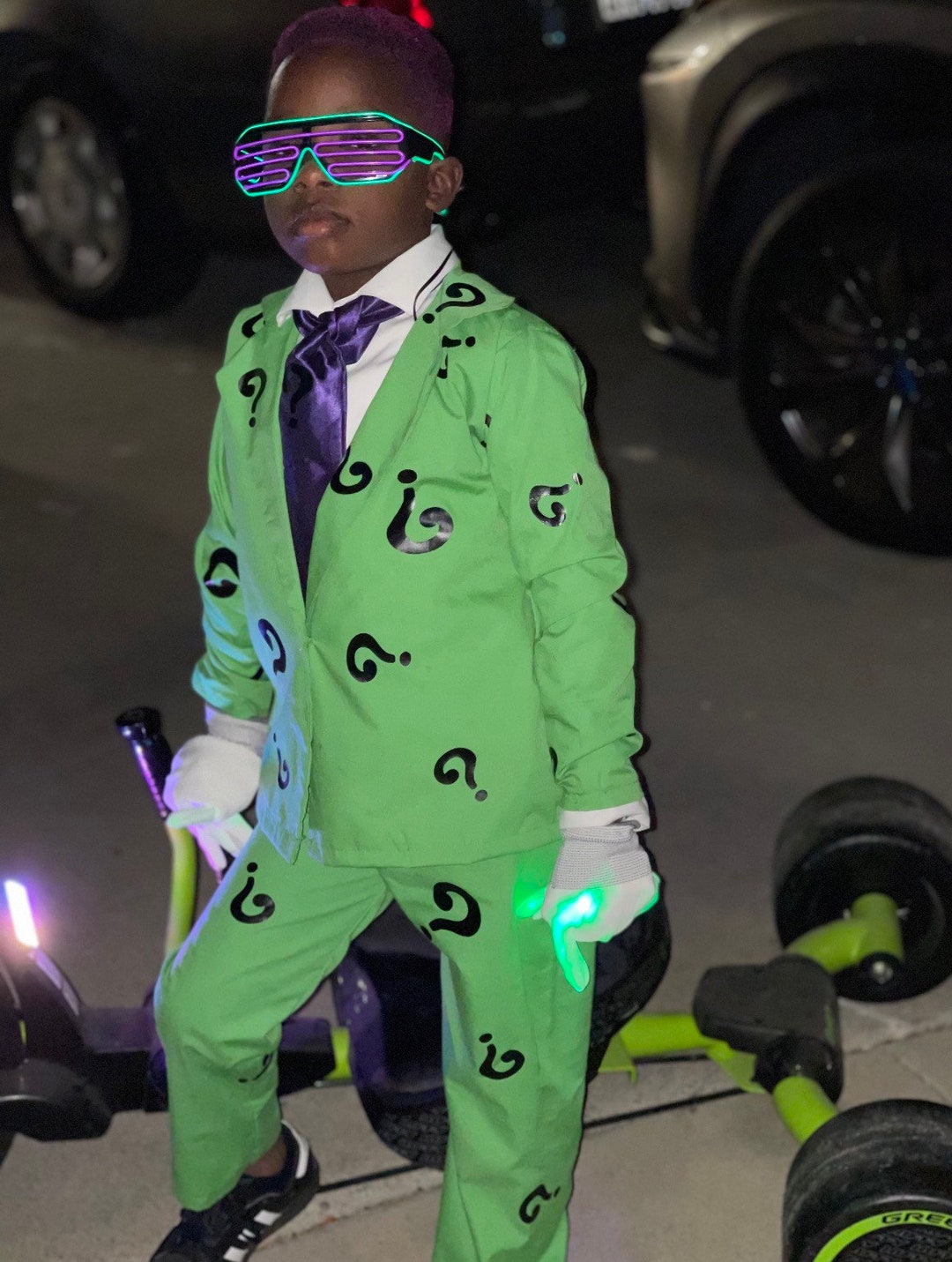 Riddler Boy Costume Toddler Cosplay Children Halloween Villain Costume ...