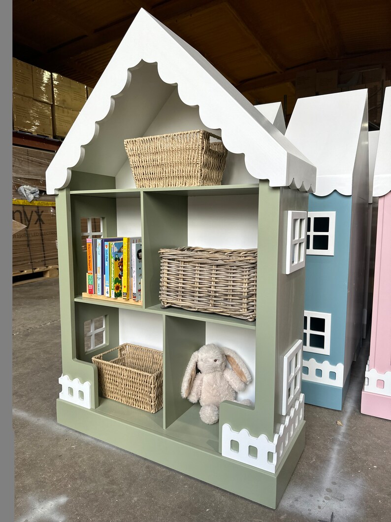 Children's Themed Doll House Bookcase, Toy Shelf, Nursery Storage ...