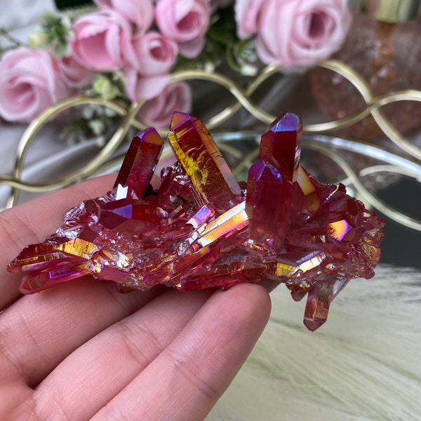 Ruby Aura Quartz - Etsy