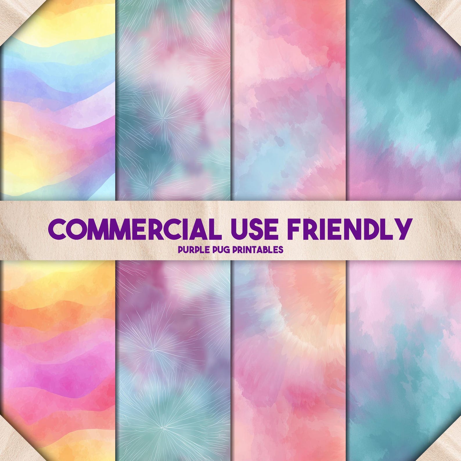 Tie Dye Dreams - Seamless Pastel Tie-dye Digital Paper Pack, Soft ...