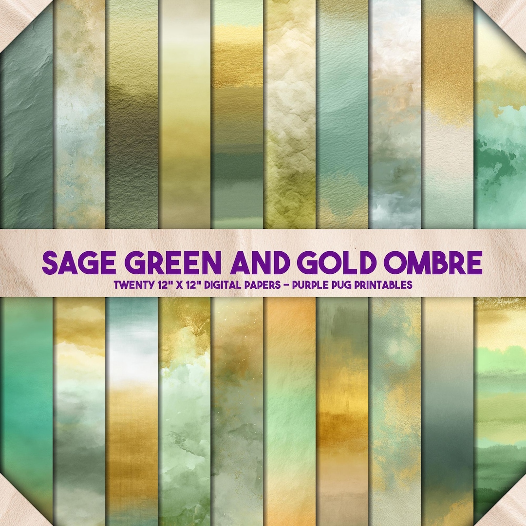 Sage Green and Gold Ombre - Ombre Seamless Sage Green & Gold ...