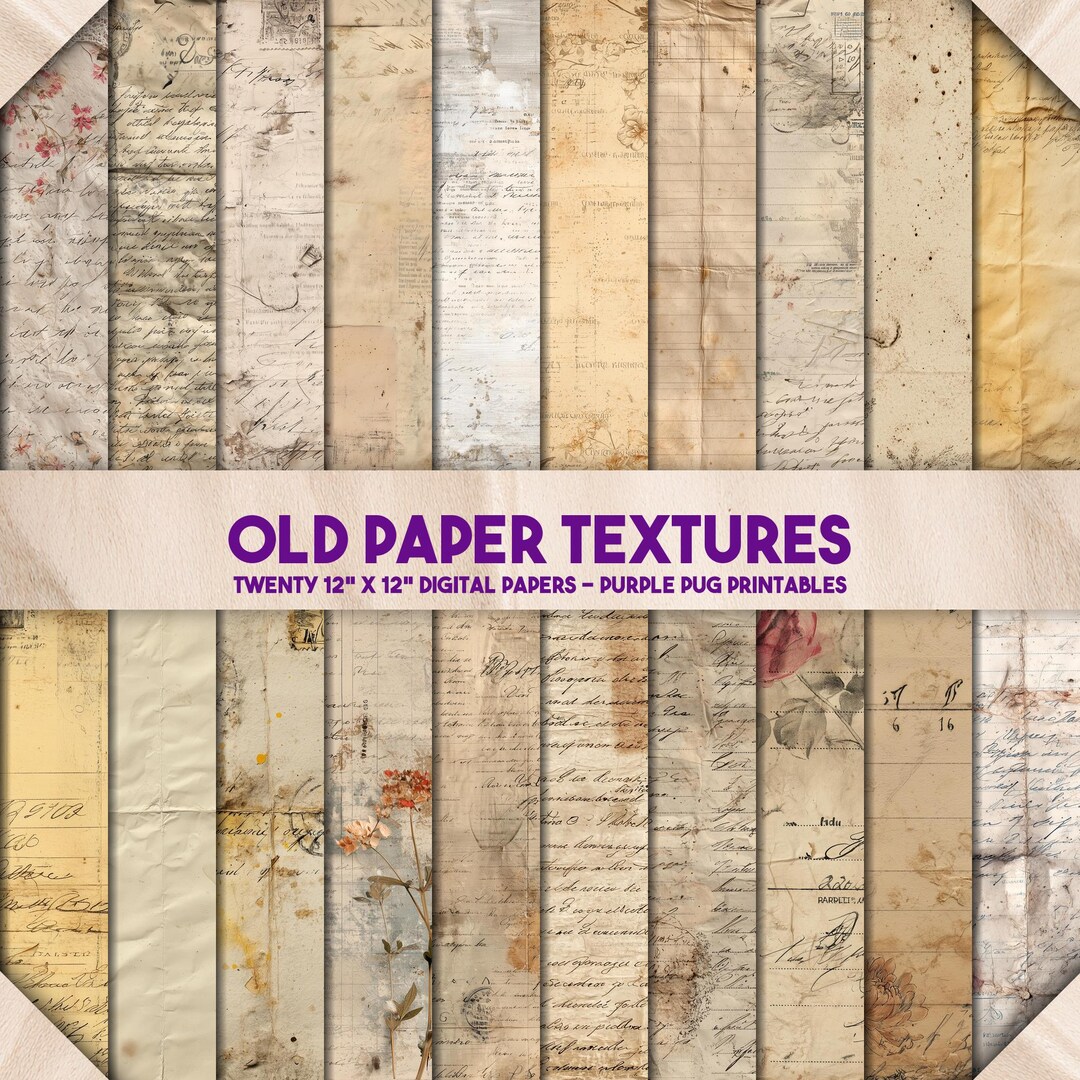 Old Paper Textures - Vintage Paper Textures, Old Ledger Sheets, Antique ...