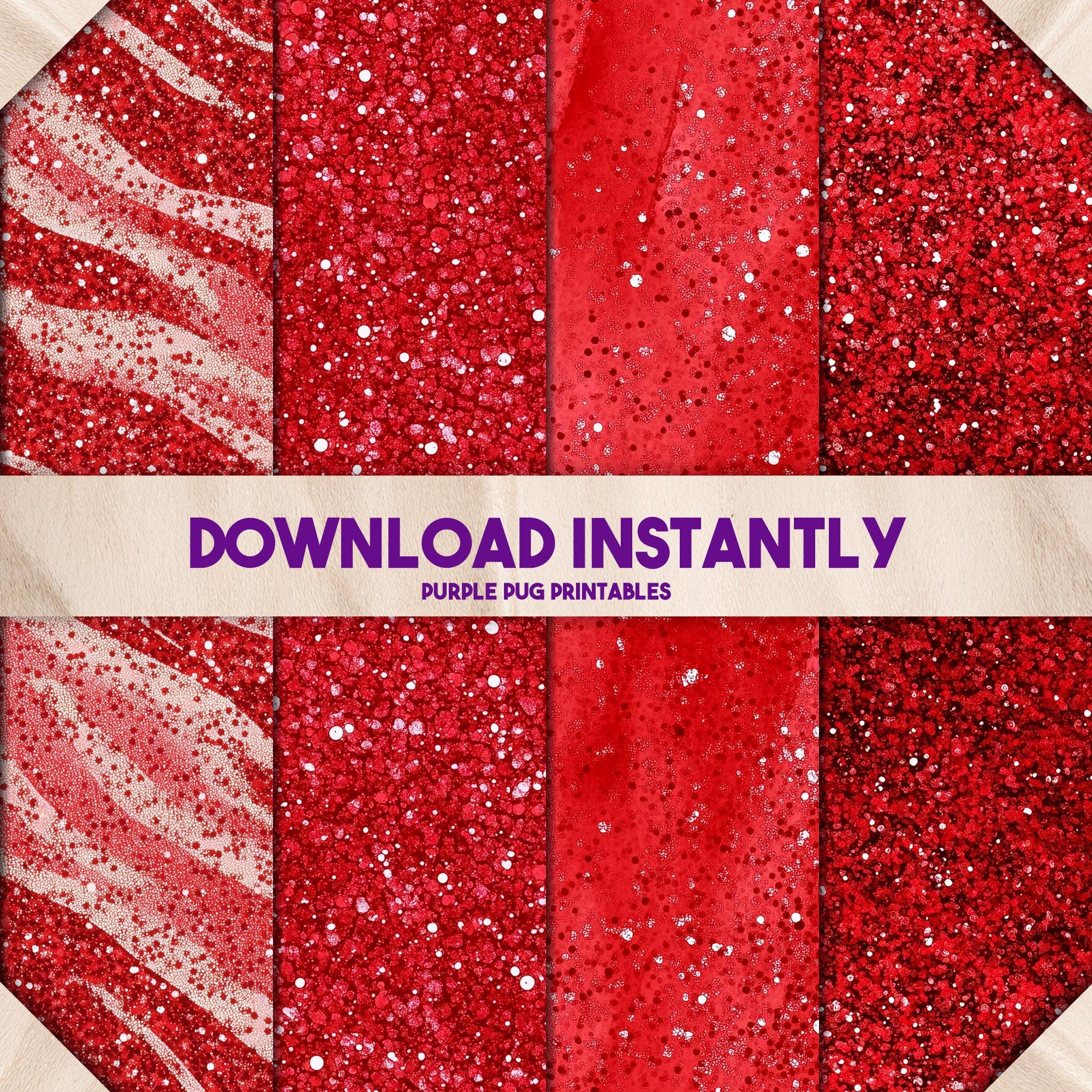 Red Glitter Papers- Seamless Red Glitter Digital Paper Pack, Shiny Red ...