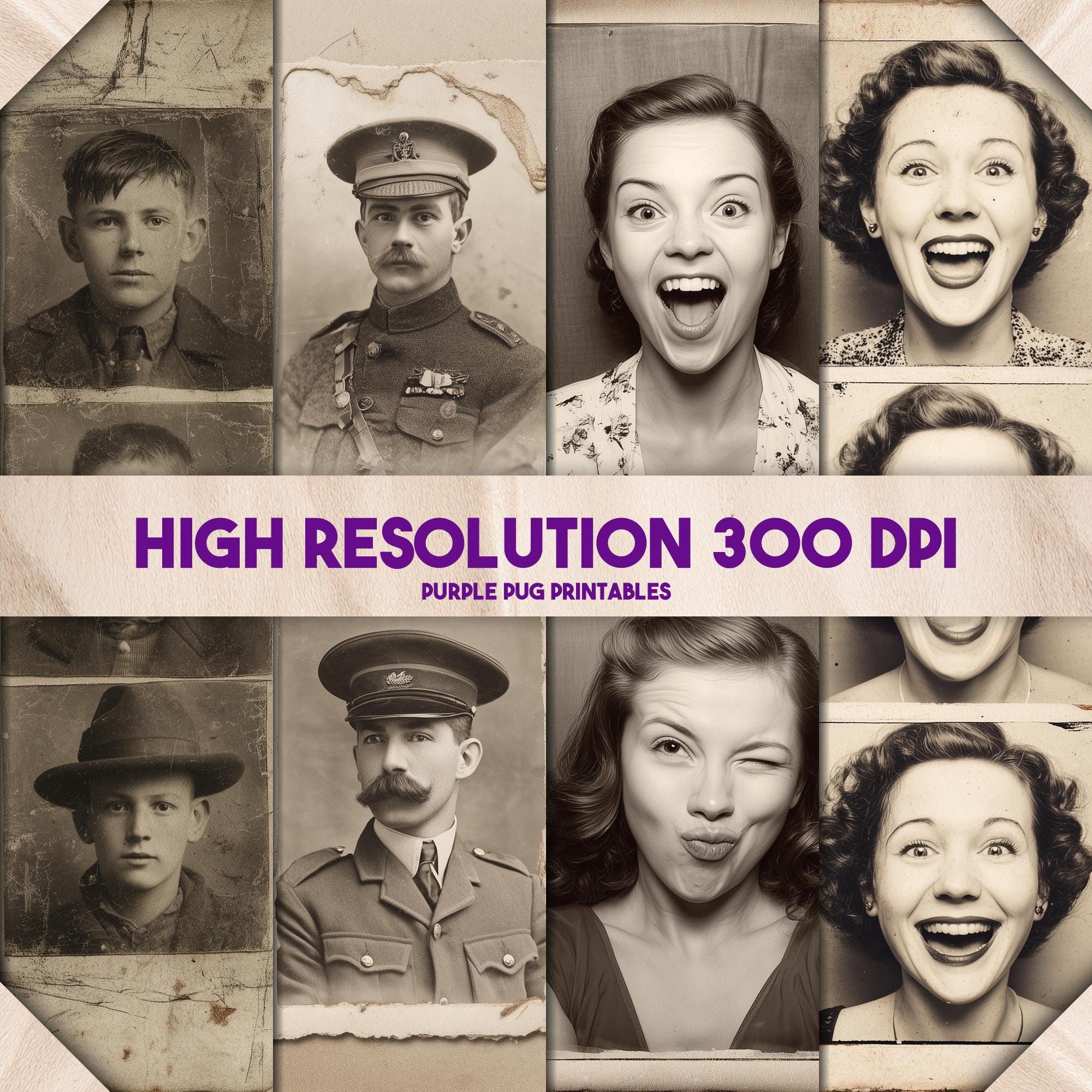 Retro Photo Fussy Cuts - Vintage Photo Portraits for Fussy Cutting ...